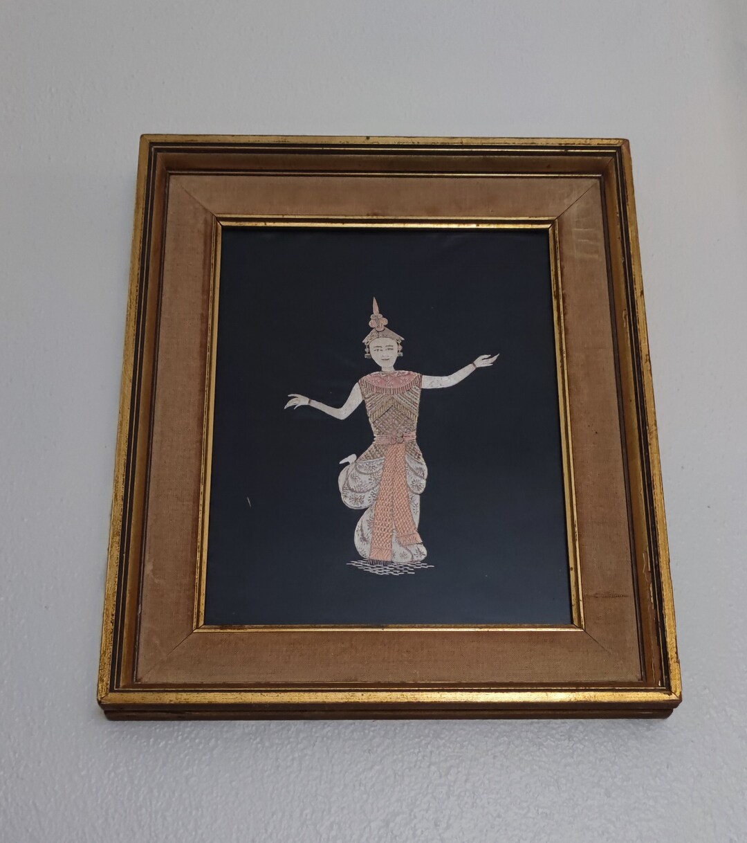 Thailand Textile Art Male Thai Temple Dancer Thai Embroidery - Etsy