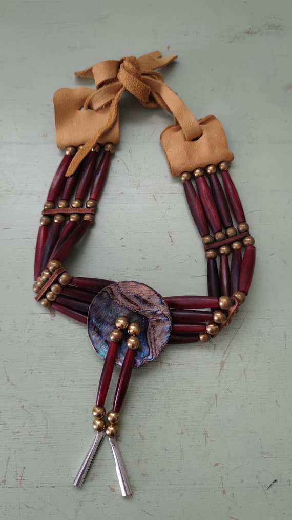 Native American Clamshell Choker Necklace Native Amer… - Gem