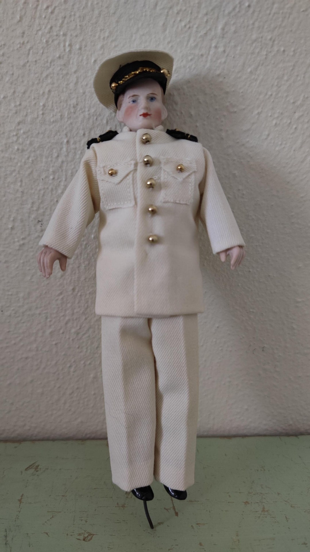 Bisque WWII USN Officer White Dress Navy Porcelain Doll / Lee Ed Doll ...