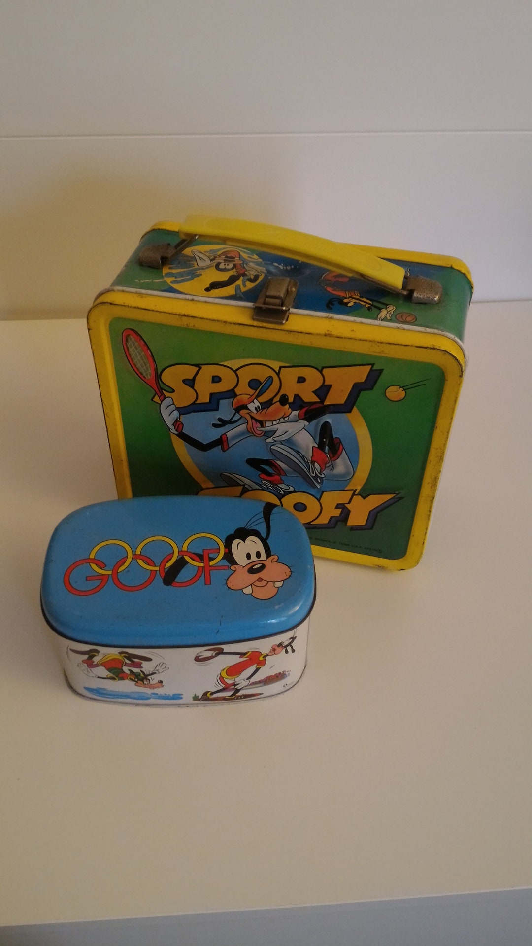 Walt Disney Goofy 1972 Olympic Tin / Goofy 1983 Alladin Lunch Box - Etsy