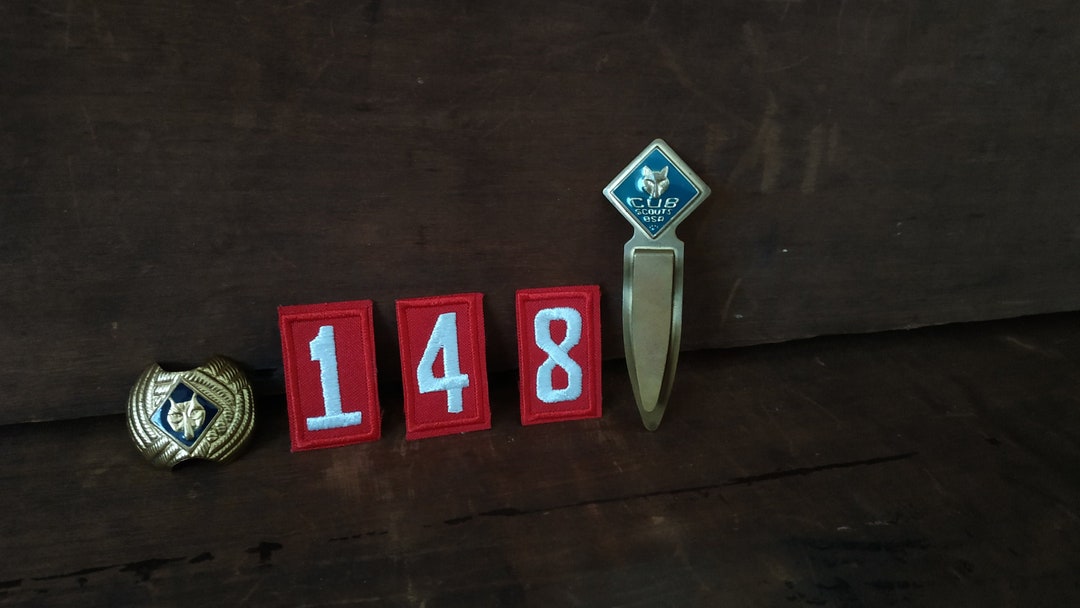 Vintage Boys Scouts Bookmark Neckerchief Holder Troop Numbers Cub Scout ...