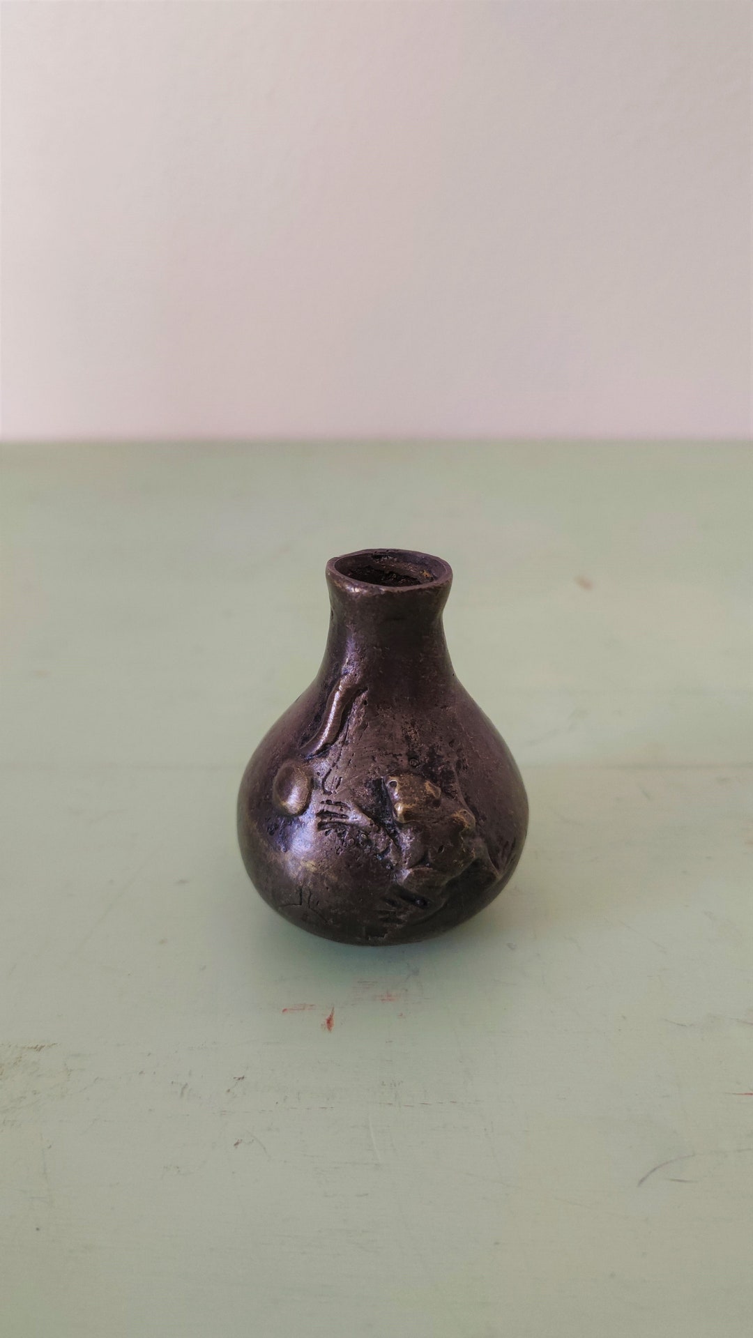 Antique Asian Bronze Water Dropper Suiteki Vase the Toad - Etsy
