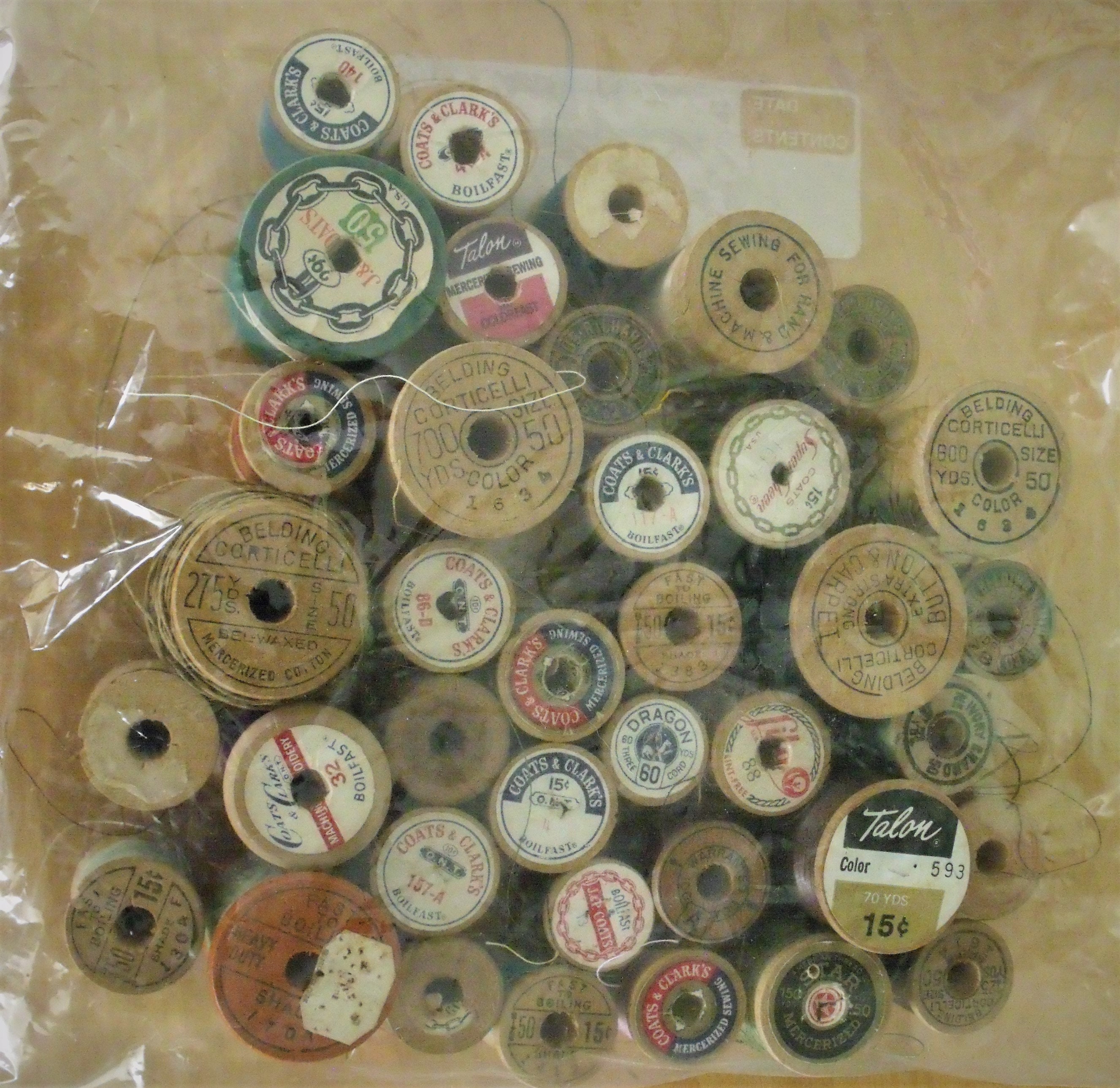 Vintage Leather Sewing Awl Tracing Wheel Spools Lipton Tea Sucrets Tin ...