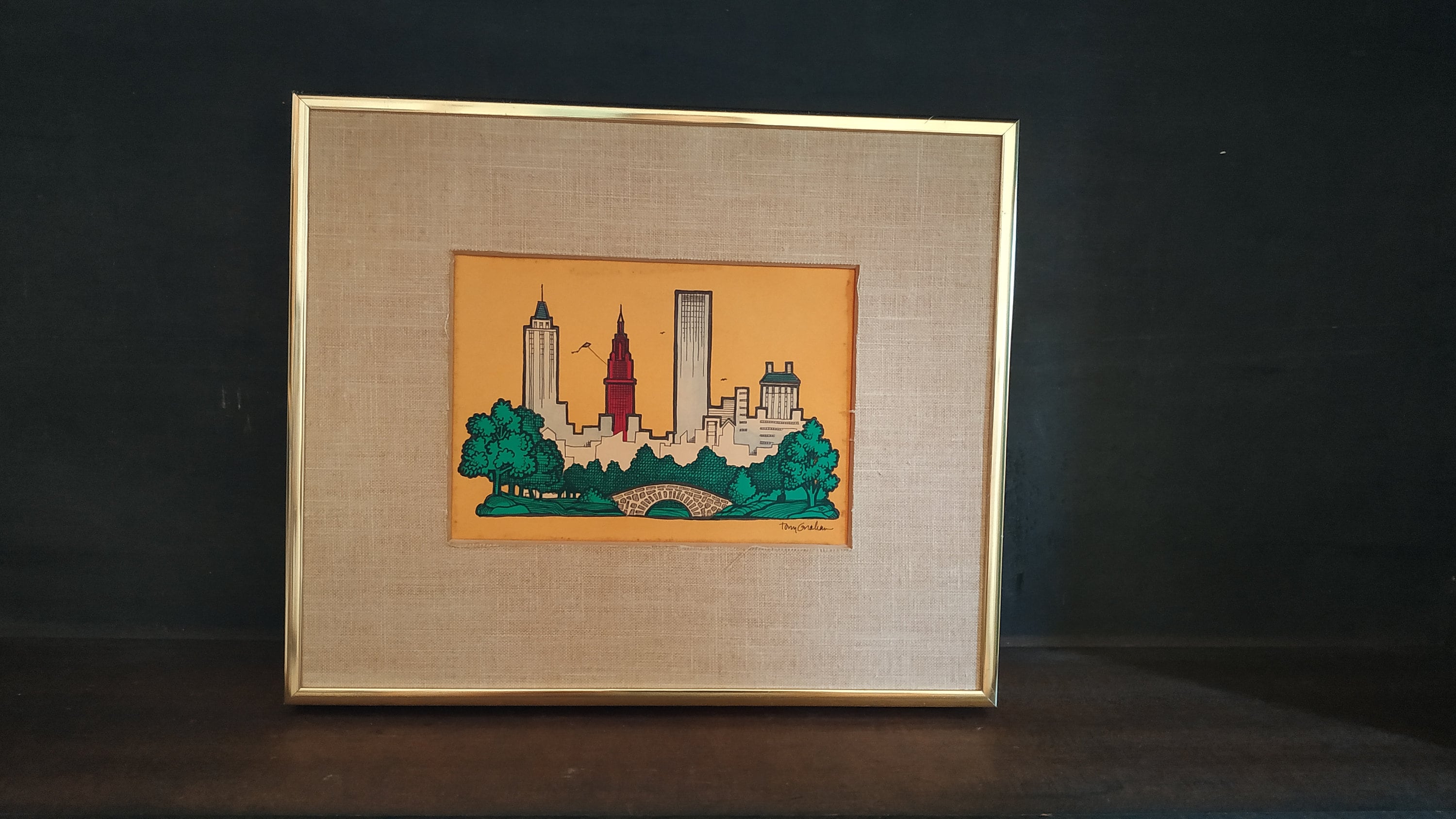 Tony Graham Original Ink Watercolor Etching View From Gapstow Bridge - Etsy
