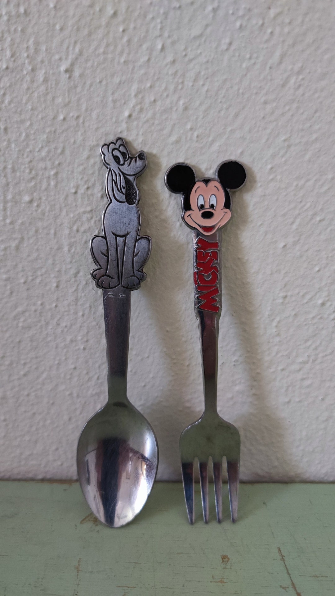 Full Color Mickey Mouse and Pluto Vintage Disney Spoon and Fork - Etsy