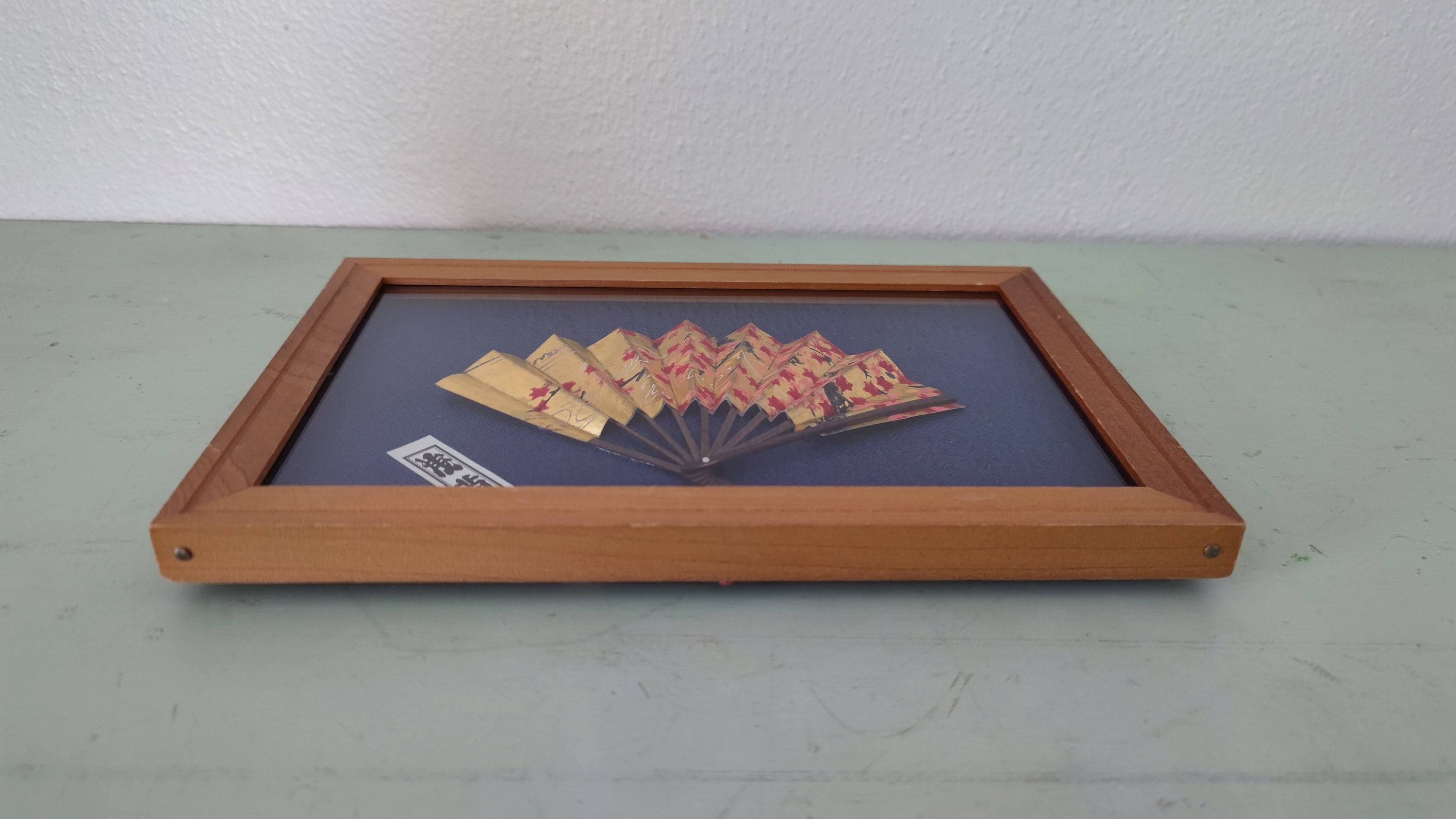 Japanese Framed Miniature Fan Table Stand Wood Frame 1950s - Etsy