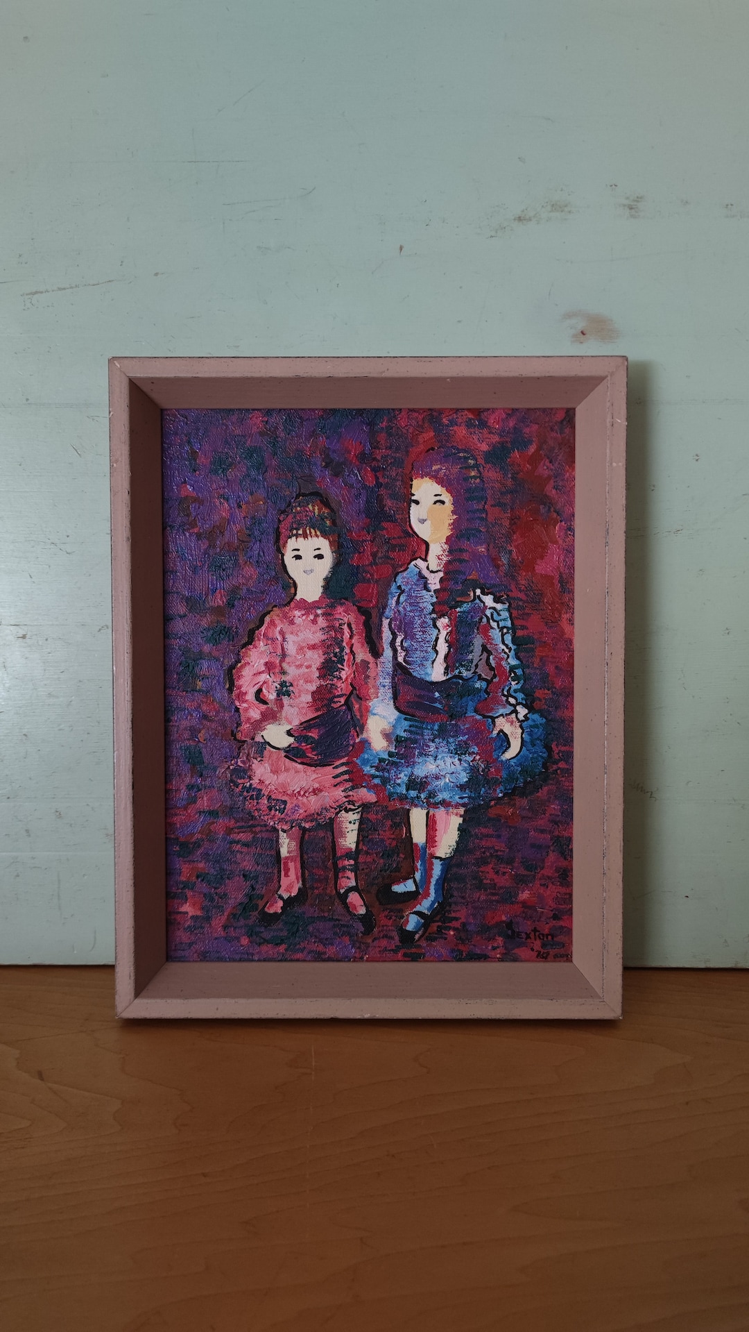 Frederick Lester Sexton Portrait of Sisters Oil on Canvas Signed Sexton ...