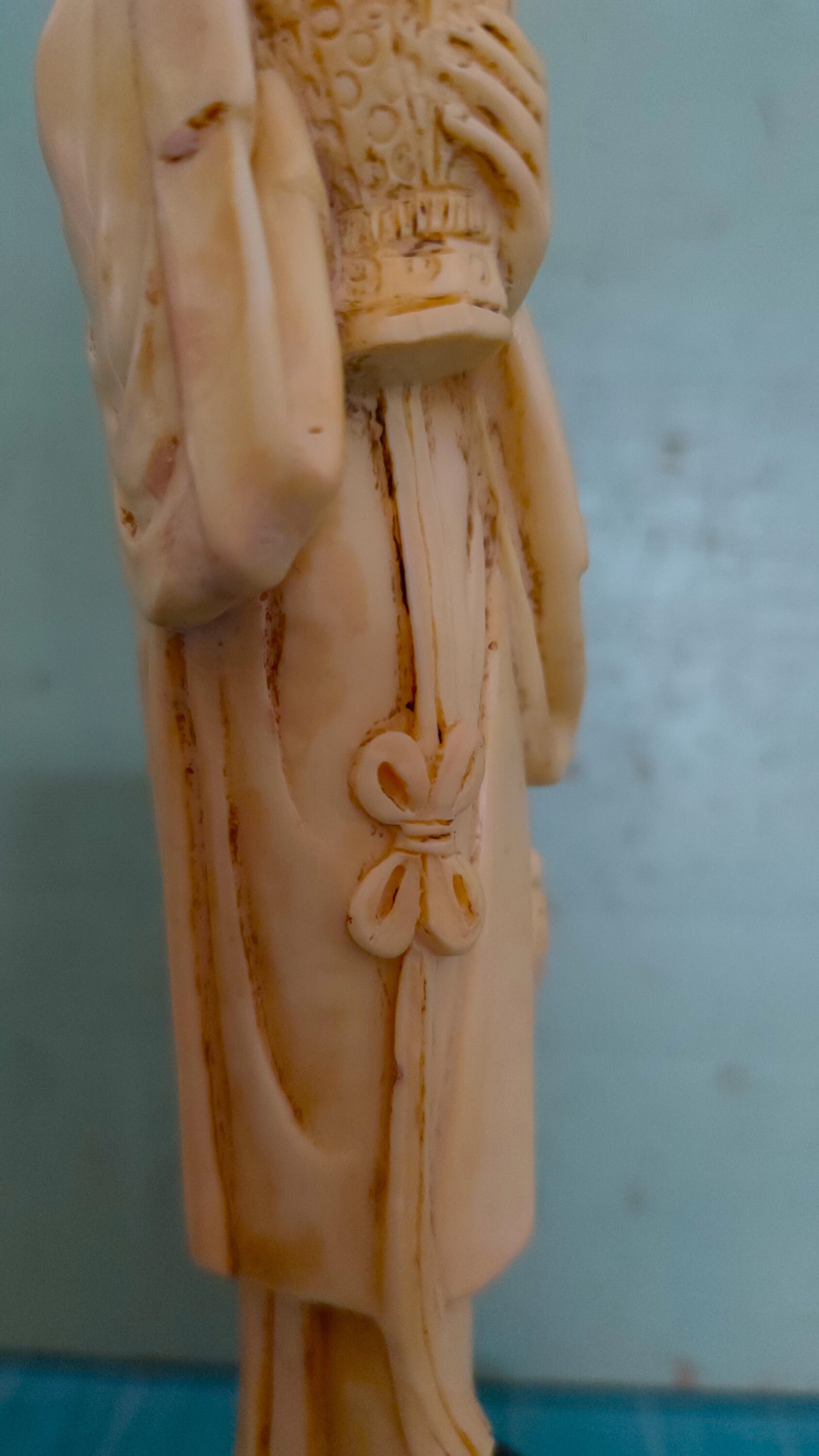 A. Santini Japanese 12” Geisha Alabaster Resin Sculpture Geisha With ...