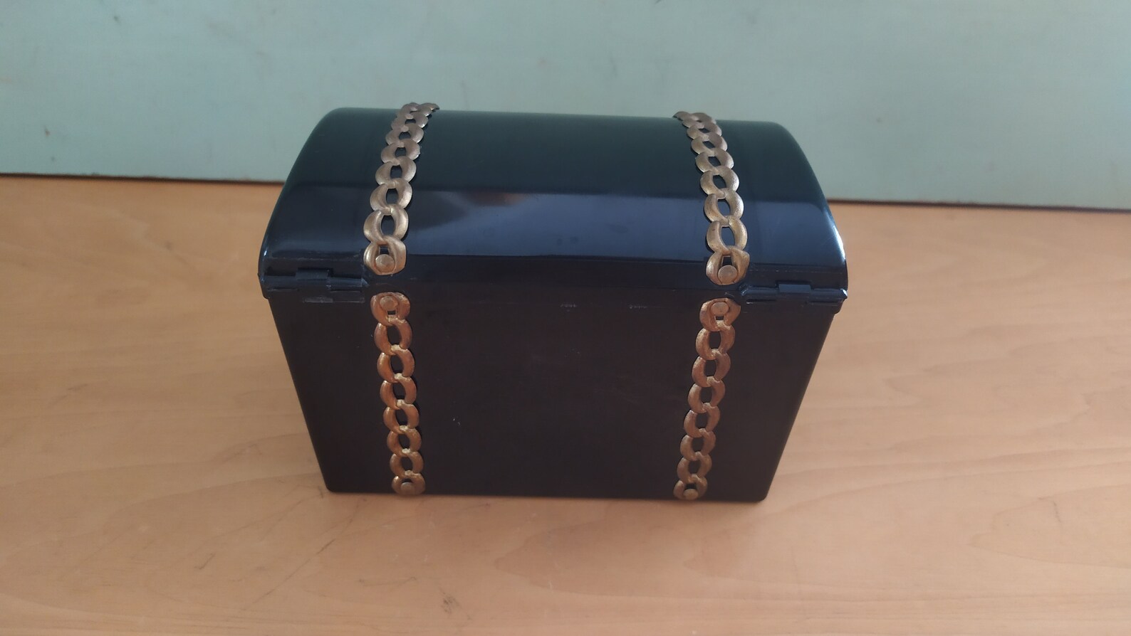 Vintage Playhouse Children’s Black Casket Treasure Trunk Box Pirate ...