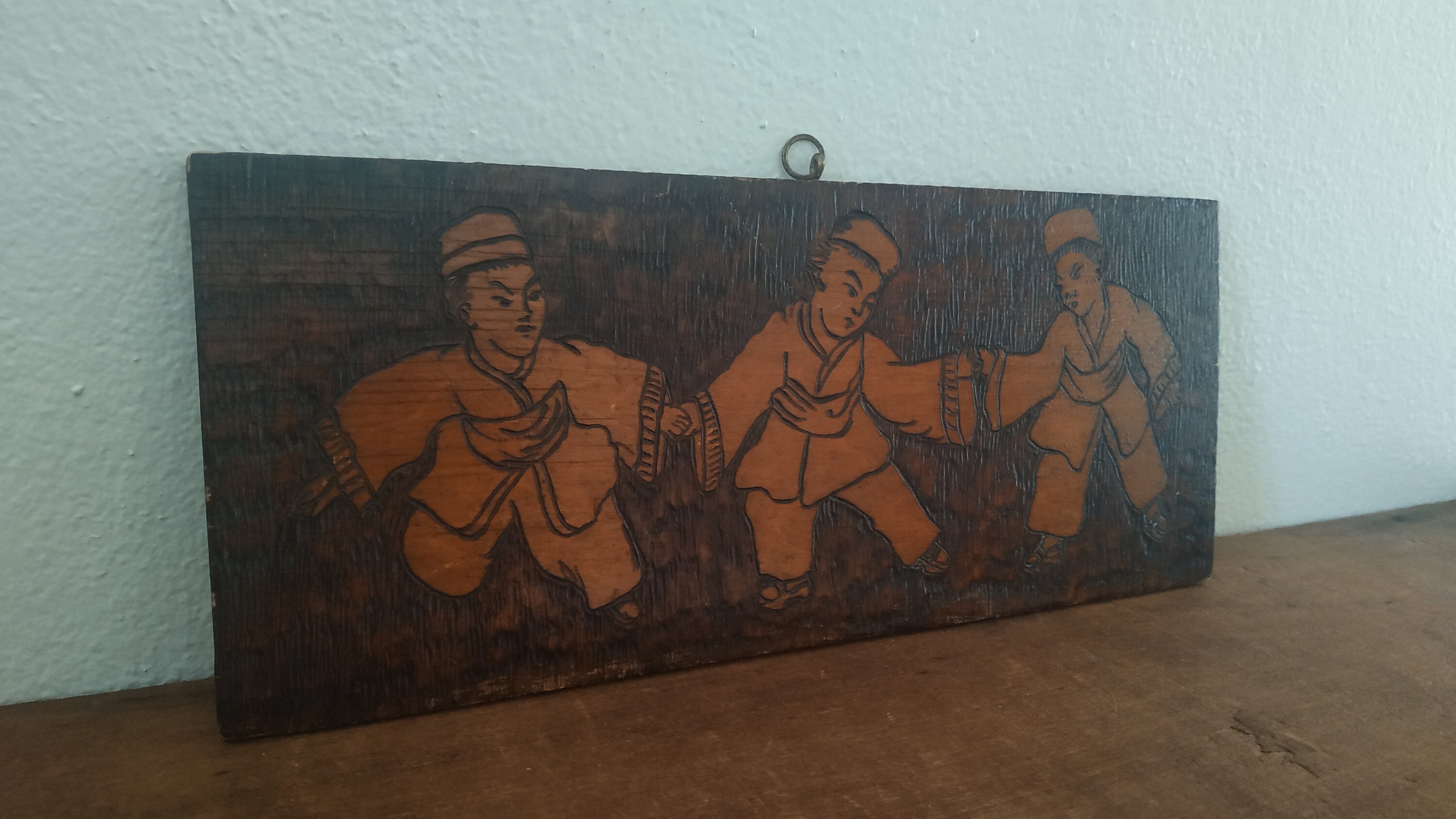 Antique Chinese Pyrography Small Panel Boys Playing - Etsy