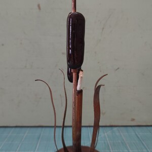 Copper Cattail Oil Lamp Sculpture Midcentury Metal Art Sculpture - Etsy