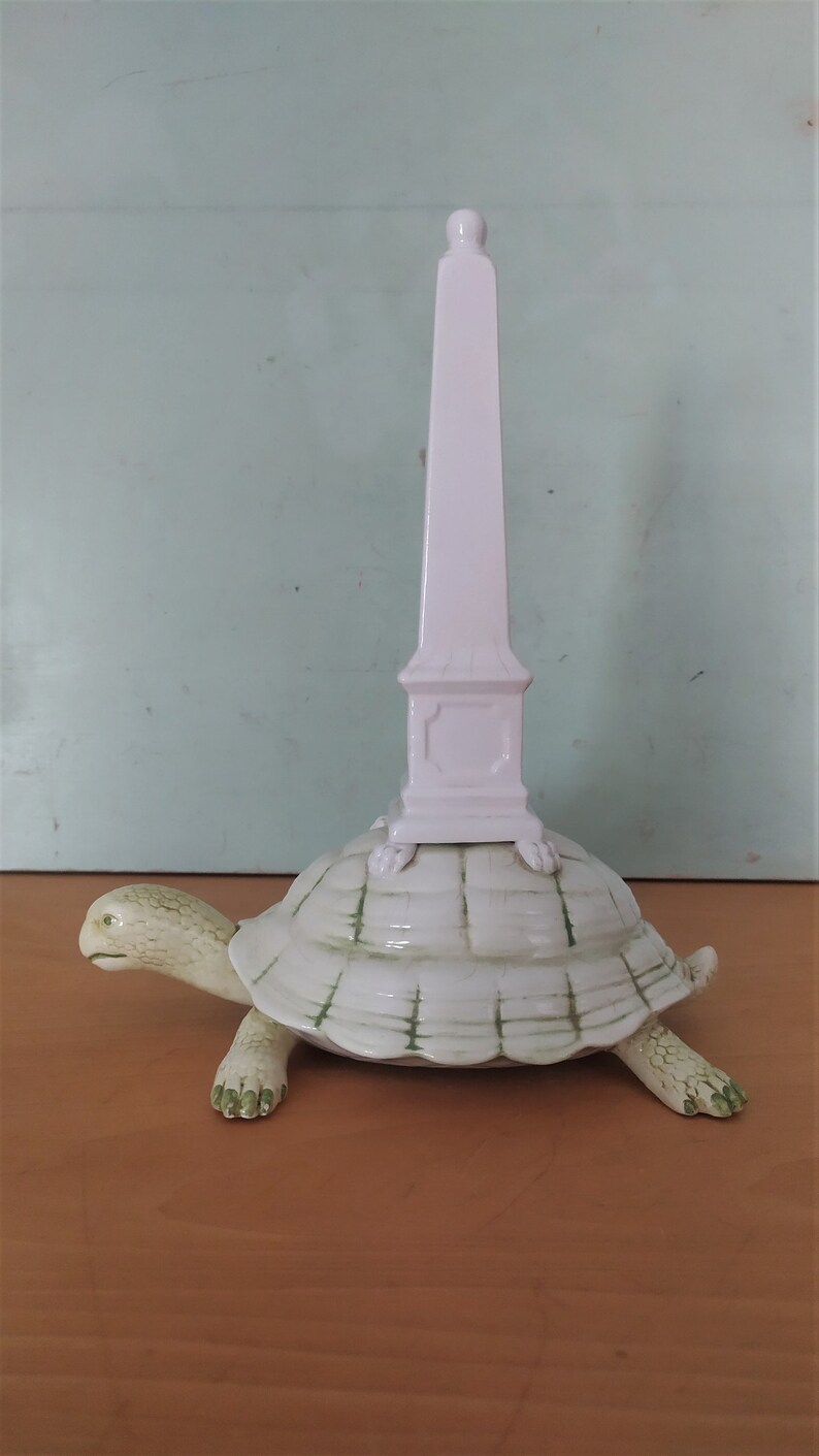 Vintage 1970 S Italian Ceramic Turtle Carrying a Garden - Etsy