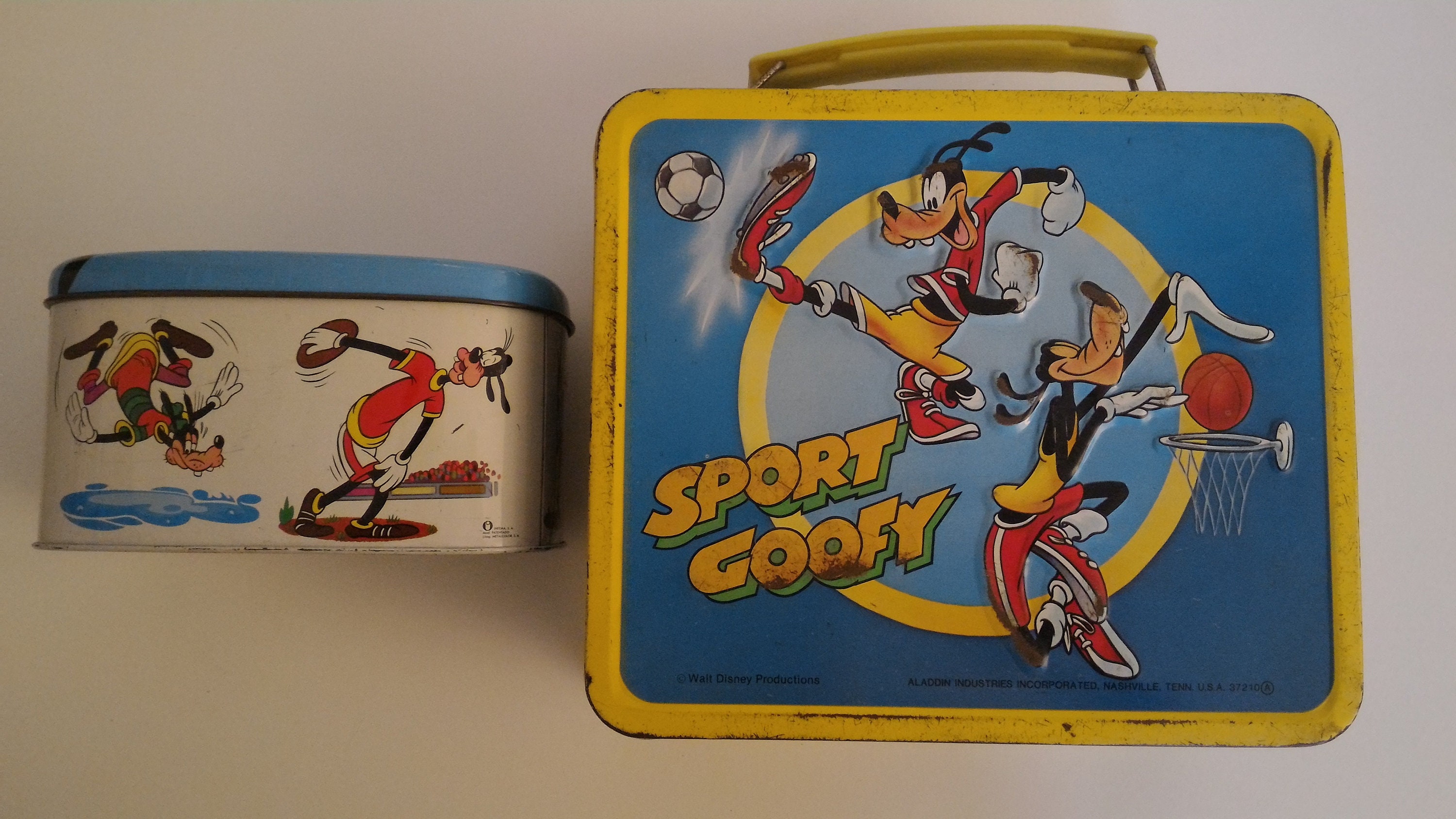Walt Disney Goofy 1972 Olympic Tin / Goofy 1983 Alladin Lunch Box - Etsy
