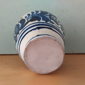 Romanian Corund Cobalt Blue Floral Ceramic Vase Székelyland Hungarian ...