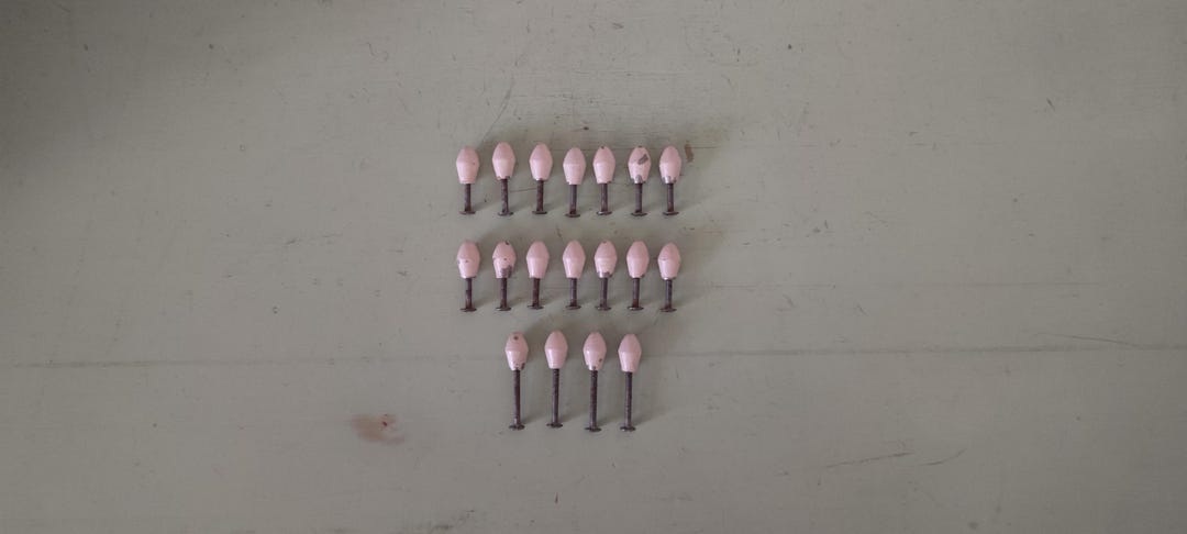 1950’s Cabinet Drawer Knobs Bullet Pulls Pretty in Pink Solid Stainless ...