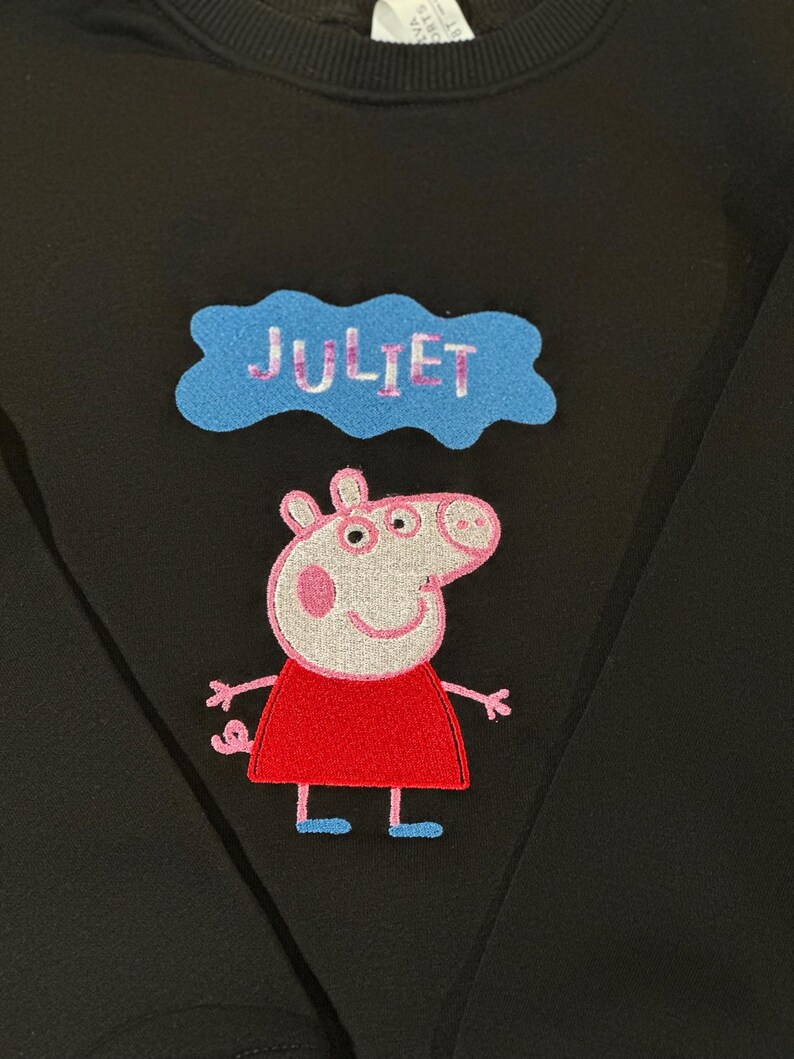 Custom Peppa Pig Crew Neck Sweater Embroidered - Etsy