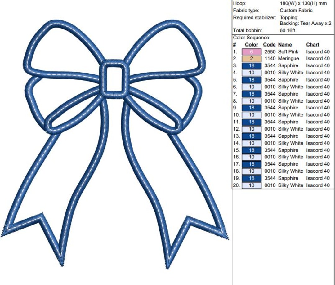 2 Applique Bow - Etsy