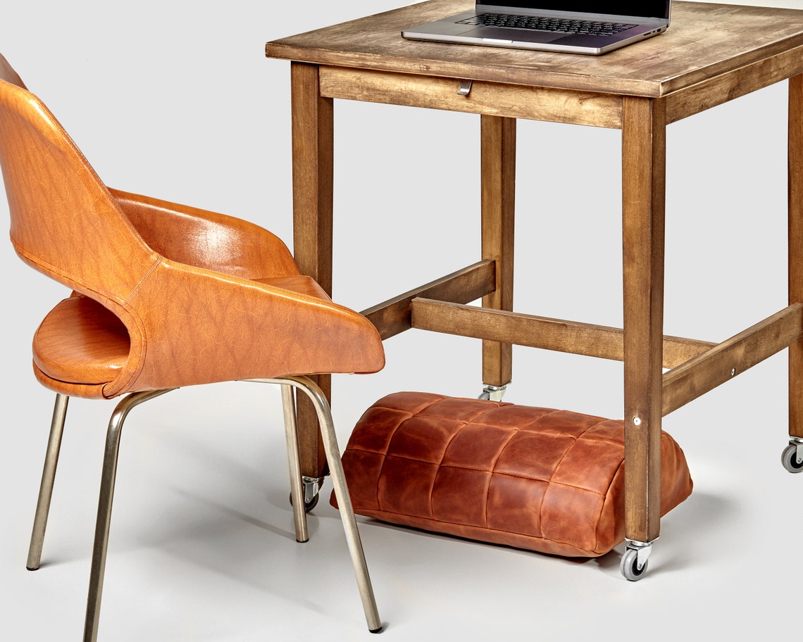 Leather Footrest Cover Under Desk Foot Rest Office Gifts Wfh - Etsy