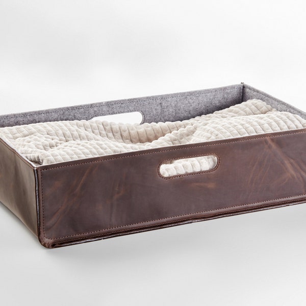 Leather Storage Bins - Etsy