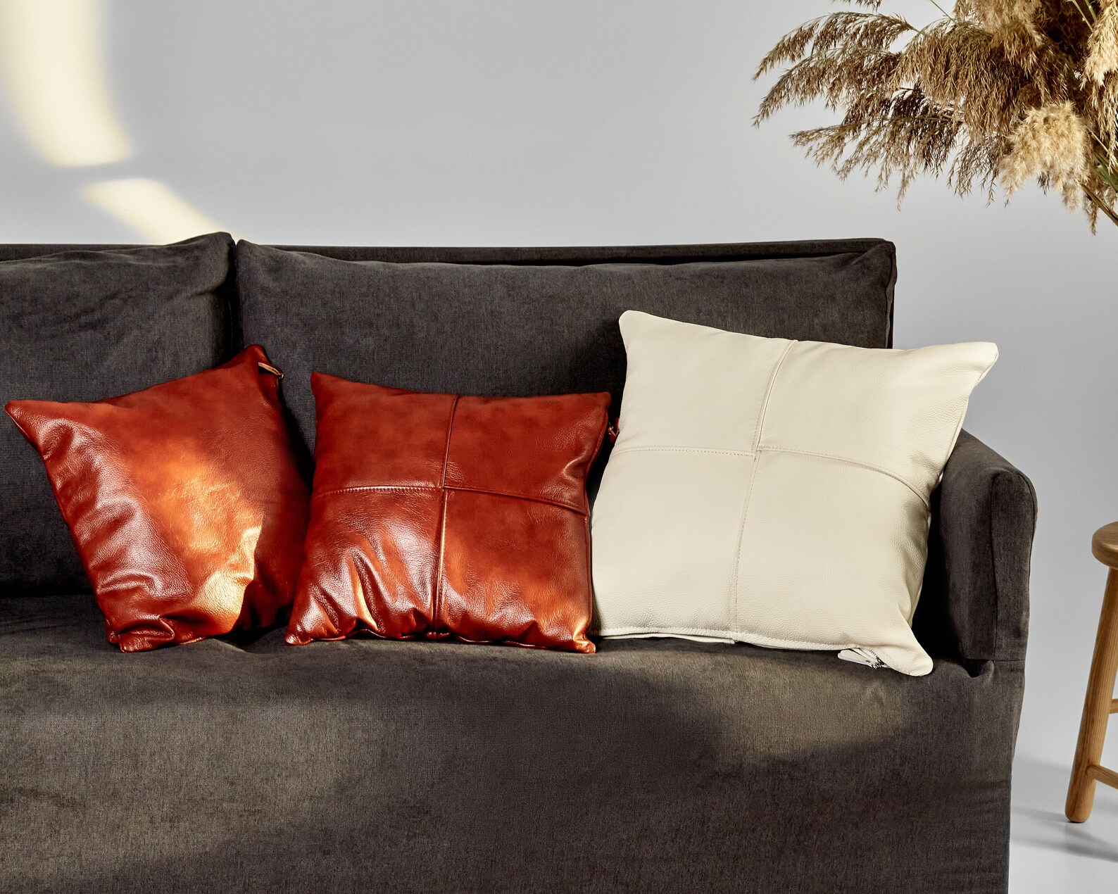 Leather Decorative Pillow Cover. Soft Leather Pillowcase. Custom Size ...