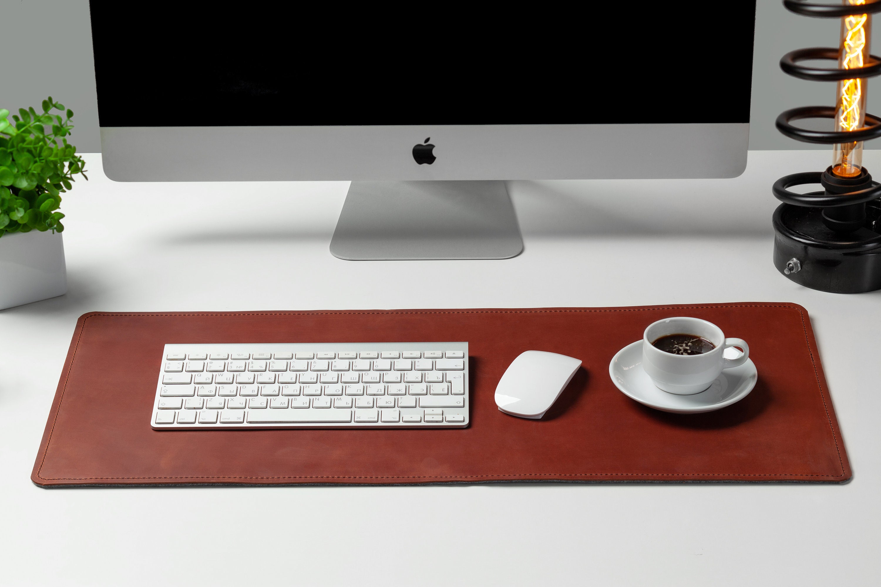 Genuine Leather Desk Mat With Felt Base Layout. - Etsy