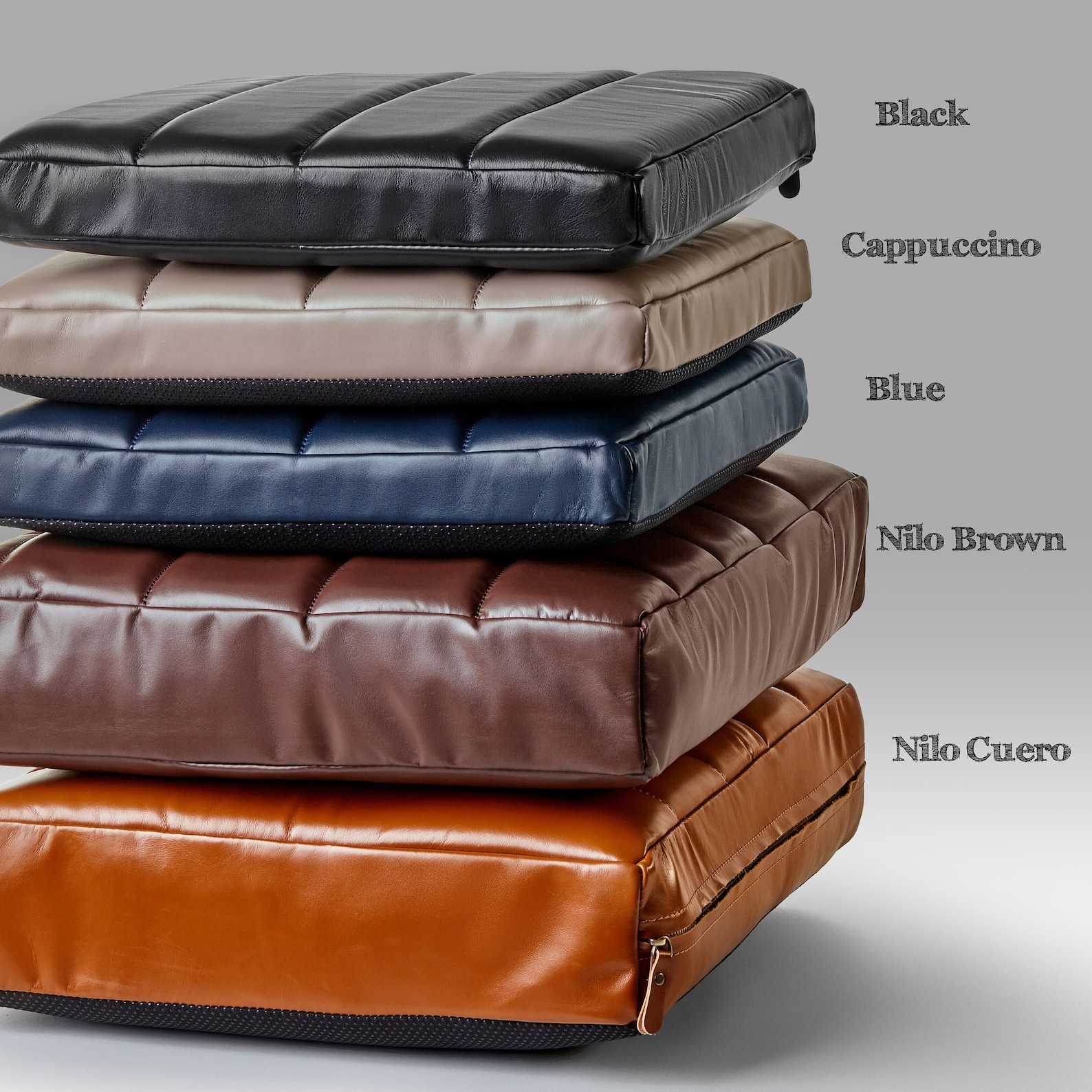 Classic Leather Channeled Cushion. Non Slip Bottom. 2-4 Inches Thick (5 ...