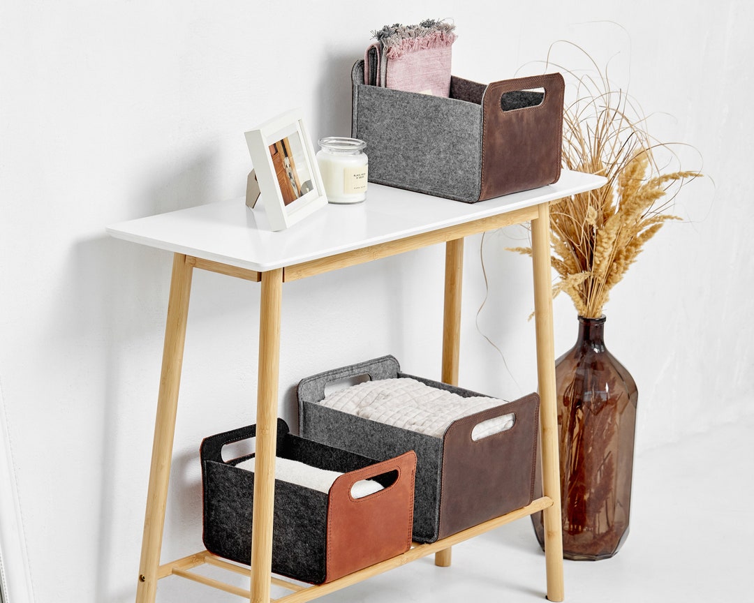 Premium Leather and Felt Storage Box: A Stylish and Durable ...