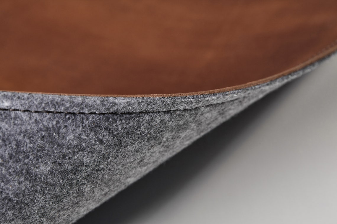 Genuine Leather Desk Mat With Felt Base Layout. - Etsy