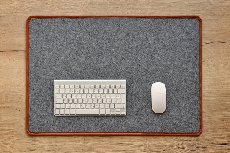 Computer desk mat to organize your work place 5mm felt | Etsy