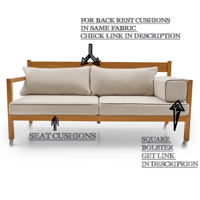 2" (5cm) Thick Cushions With Piped Edge. for Sofas and Benches. - Etsy
