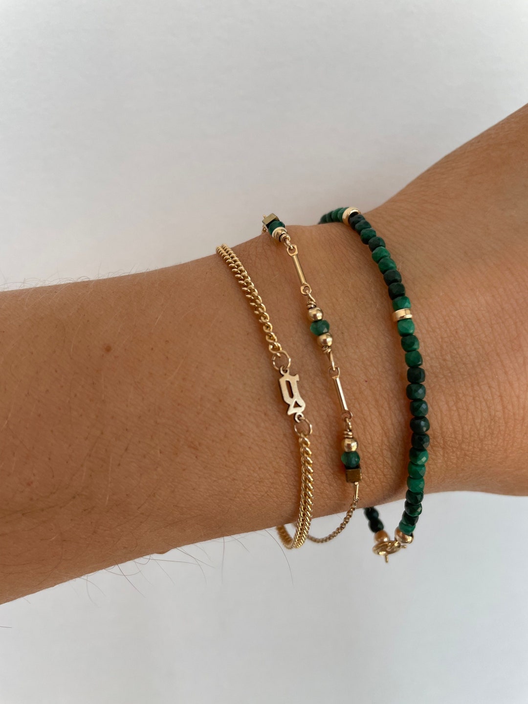 Gothic Letter Curb Chain Bracelet | Gold Filled Gothic Letter Bracelet ...