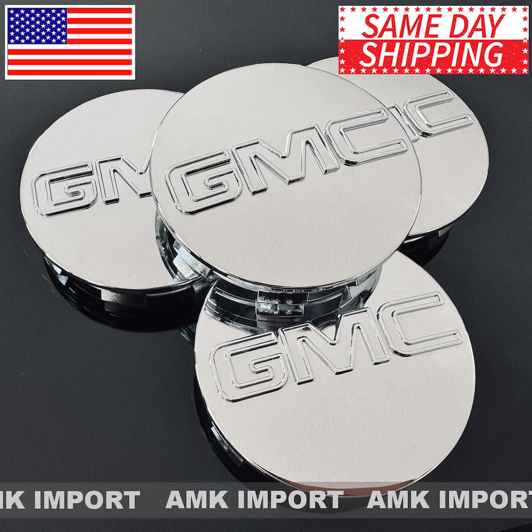 Set of 4 Chrome GMC Wheel Hub Center Caps for Yukon Sierra 3.25 83mm ...