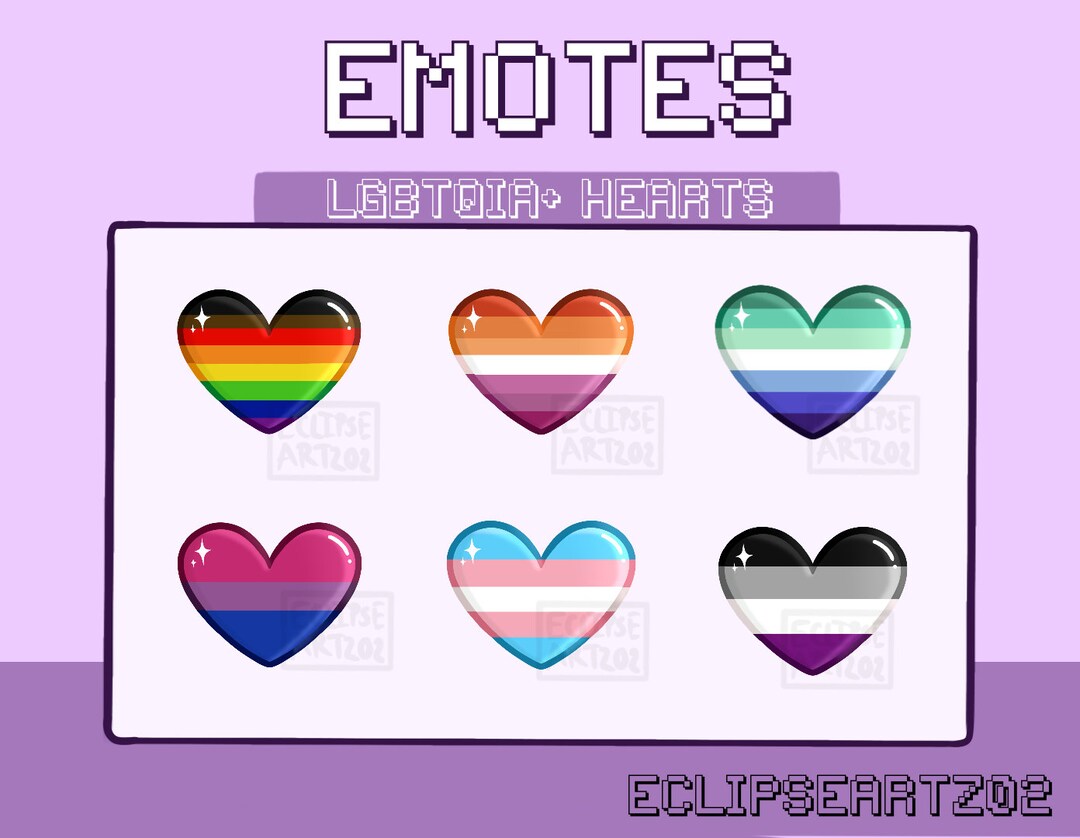 Pride Heart Emotes Pack 1 - Etsy