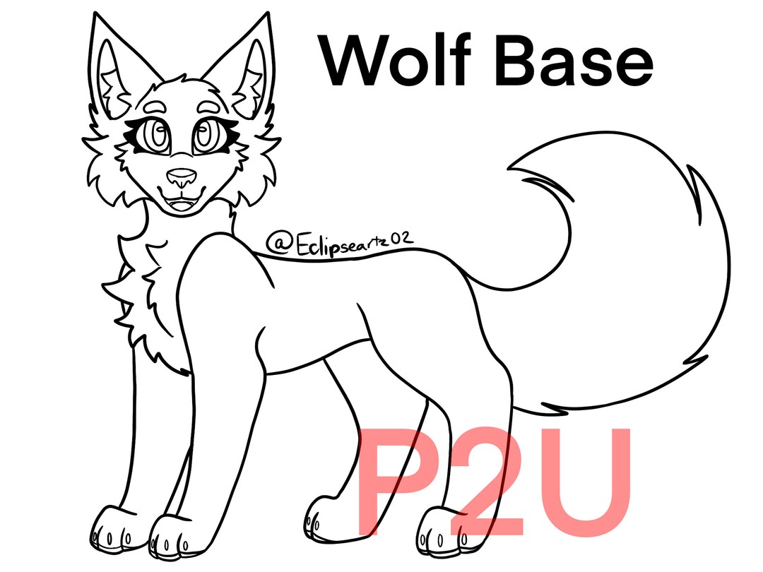 Wolf Line Art Base - Etsy