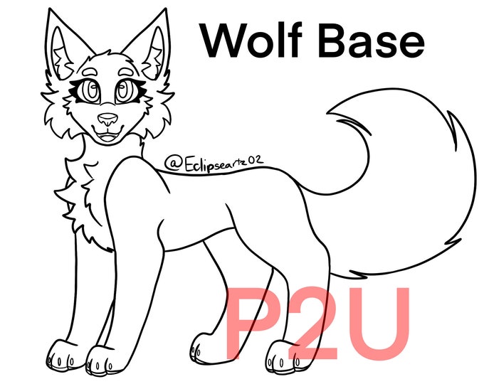 Wolf Line Art Base - Etsy