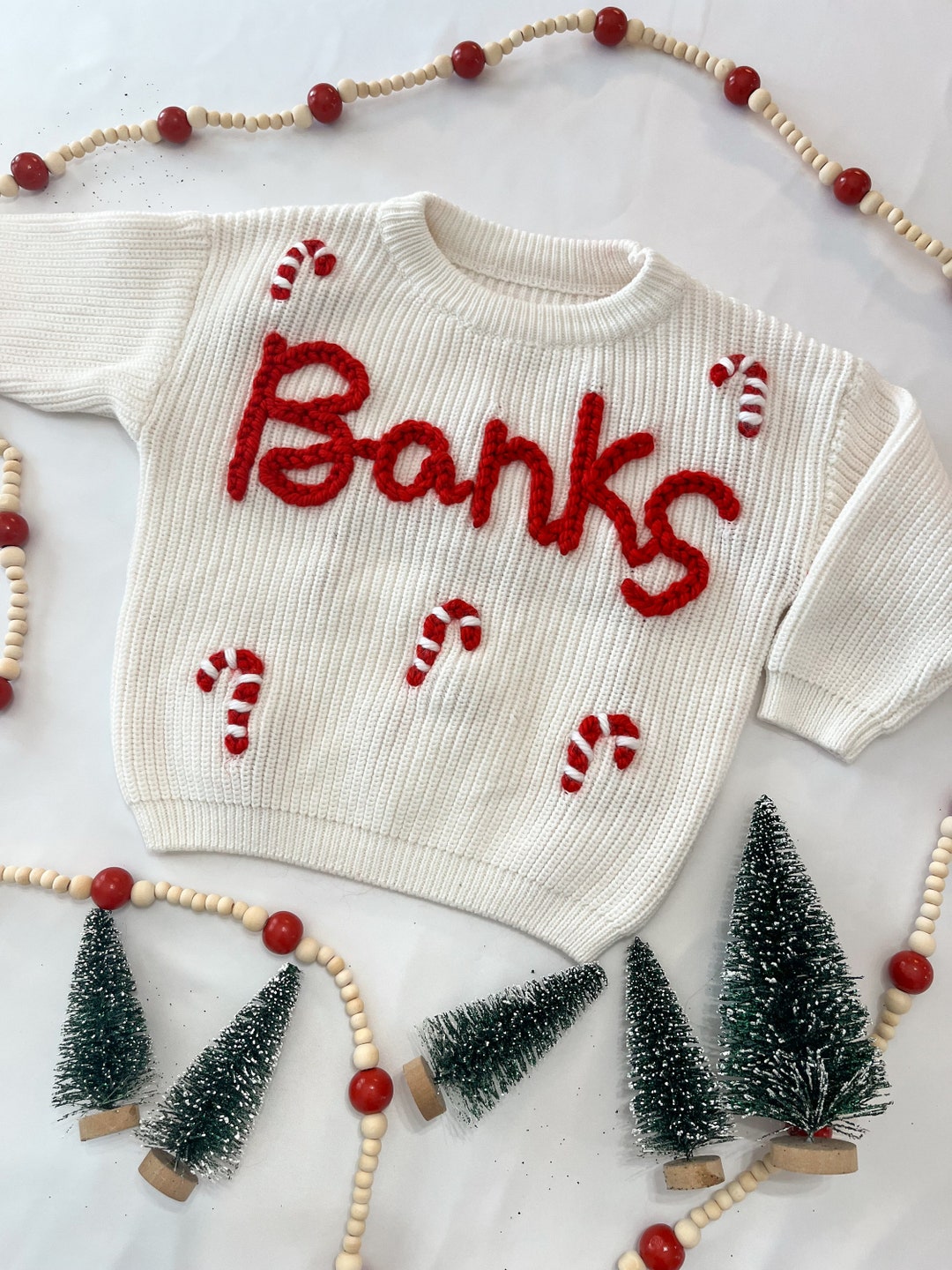 Candy Cane Baby Knit Sweater, Christmas Sweater - Etsy