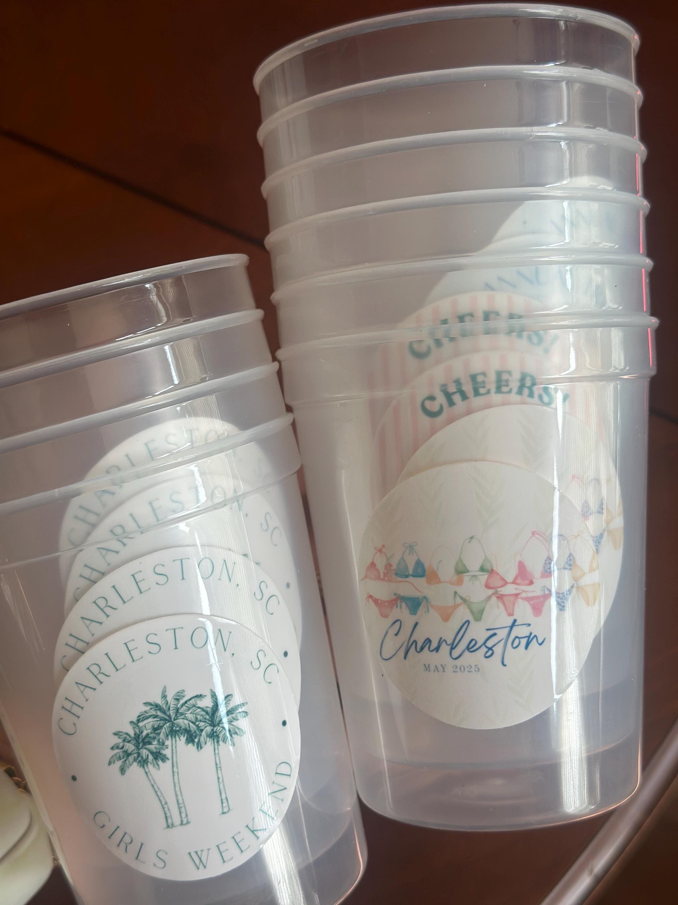 Custom Cups With Stickers for Any Event, Party, Trip or Bachelorette ...