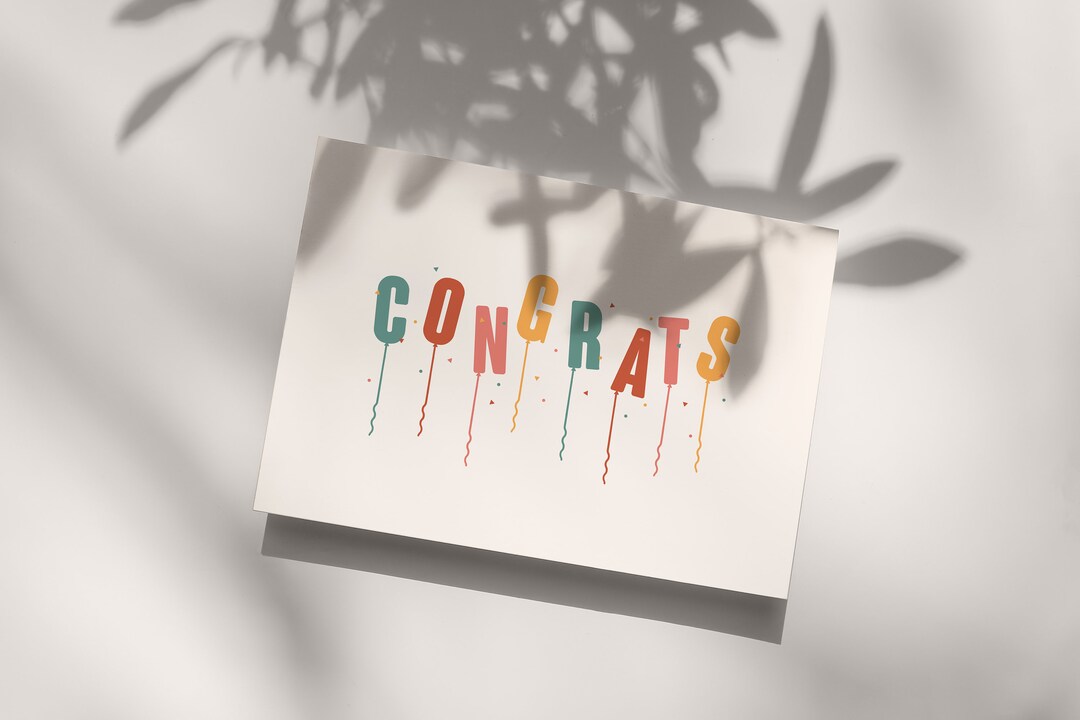 Congrats Greeting Cards | Boho Greeting Cards - Etsy