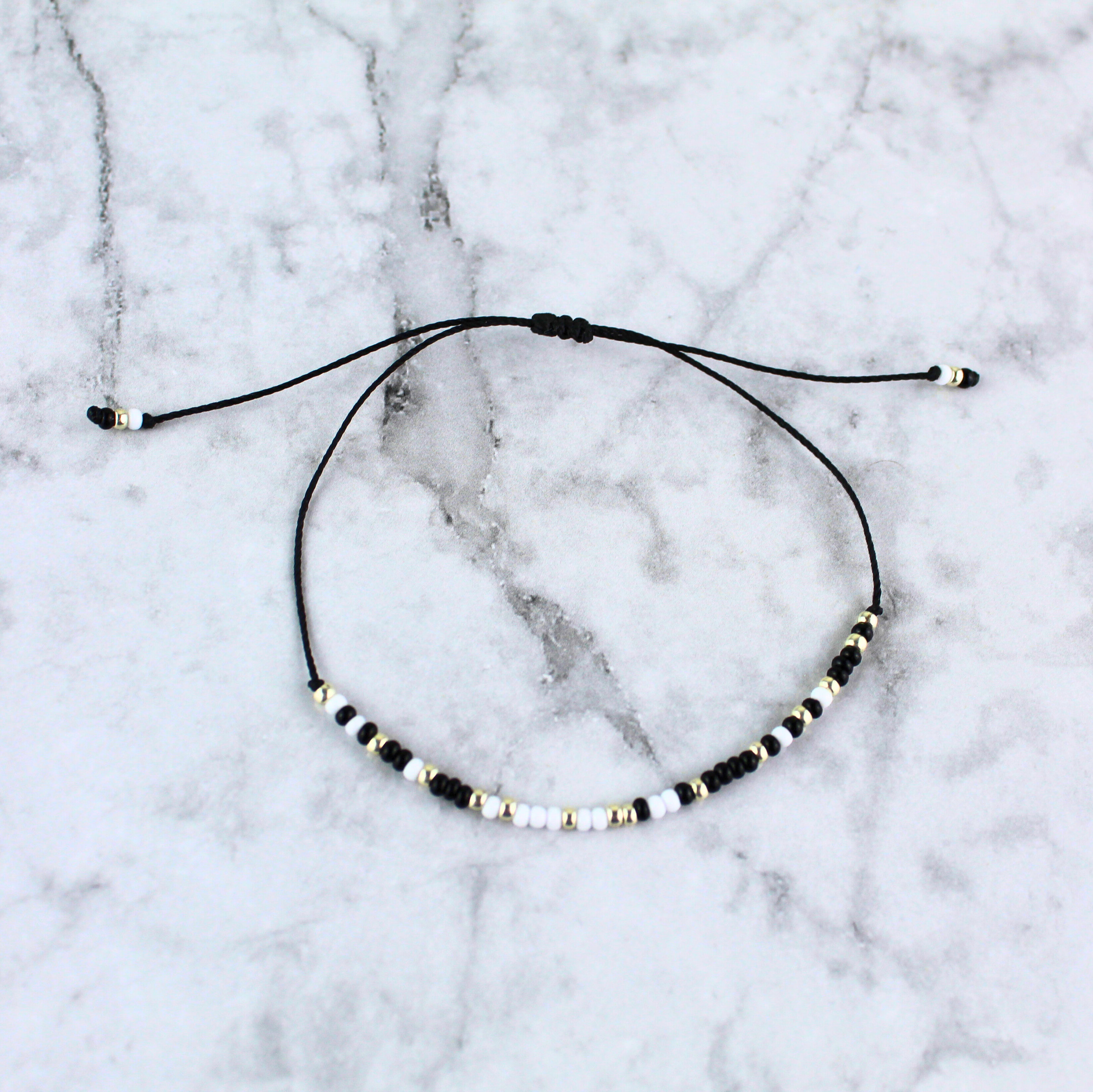 Custom Morse Code Beaded Adjustable Bracelet on Wax Cord - Etsy