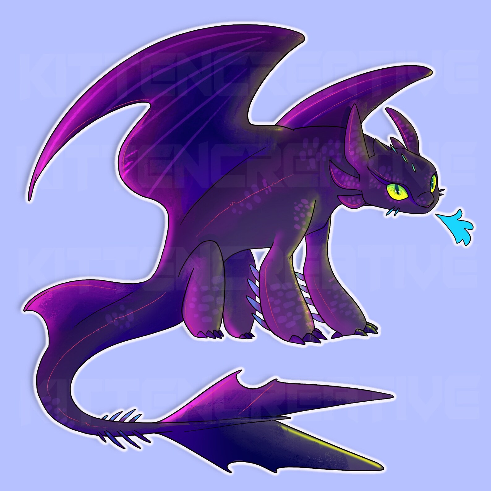 Vibrant Neon Toothless x Pokemon Vinyl Die Cut Sticker | Etsy