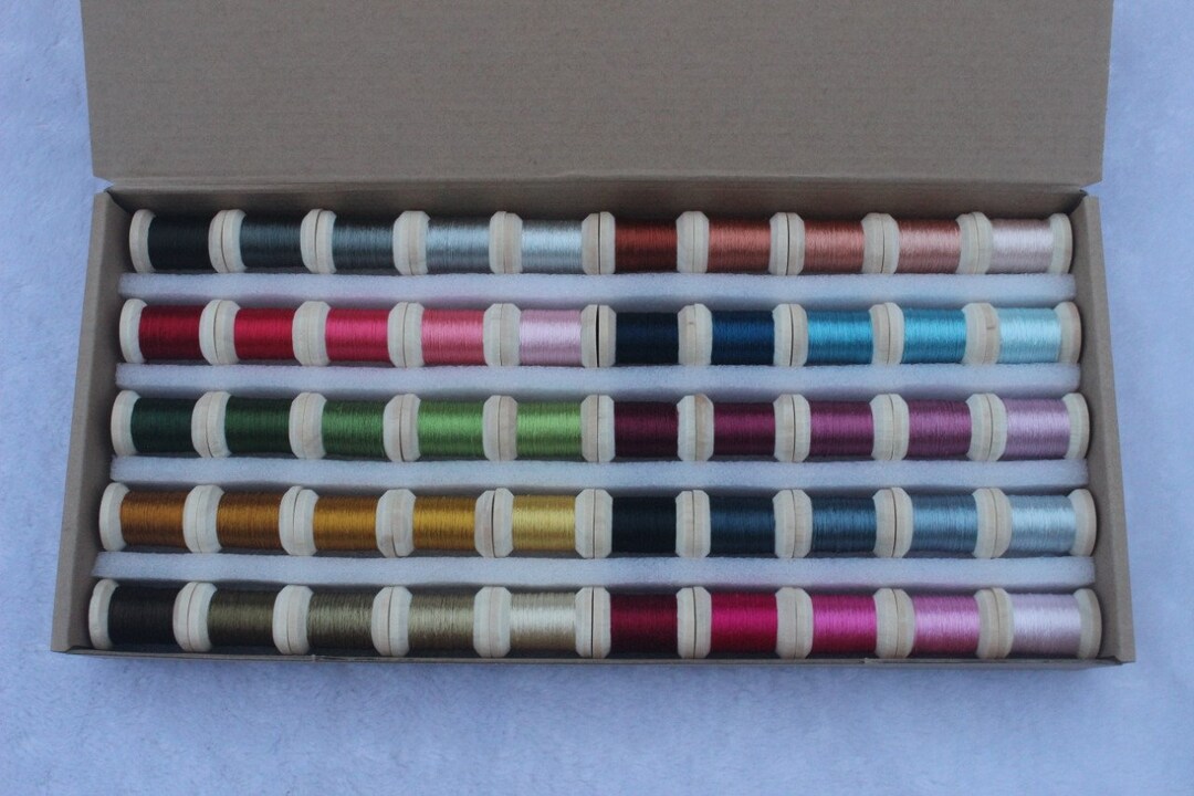 50 Spools Colors Most Commonly Used Hand-dyed Pure Natural Mulberry ...