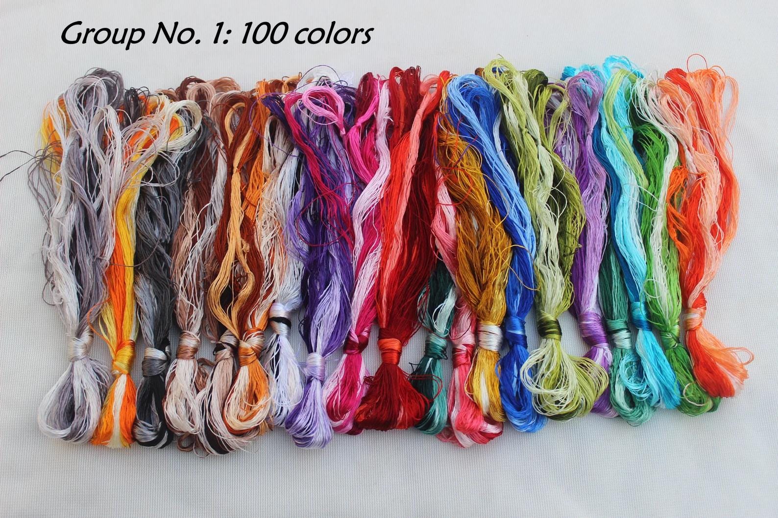 Silk Thread Packs 100 Colors Chinese Suzhou Embroidery Mulberry Silk ...