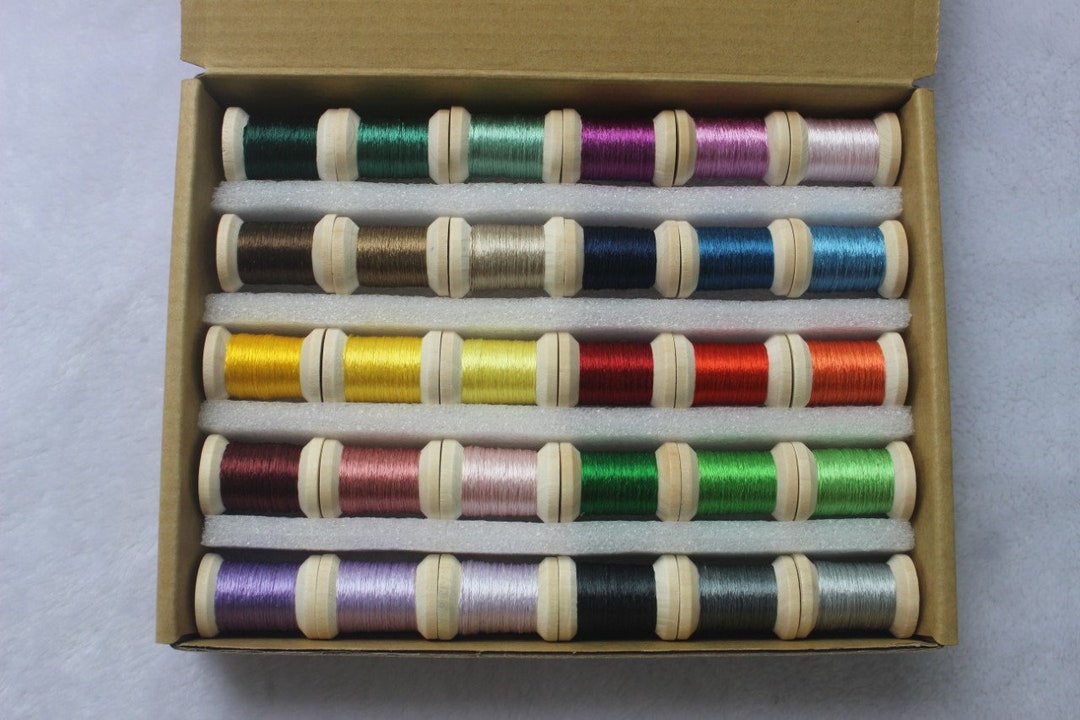 30 Spools Colors Most Commonly Used Hand-dyed Pure Natural Mulberry ...