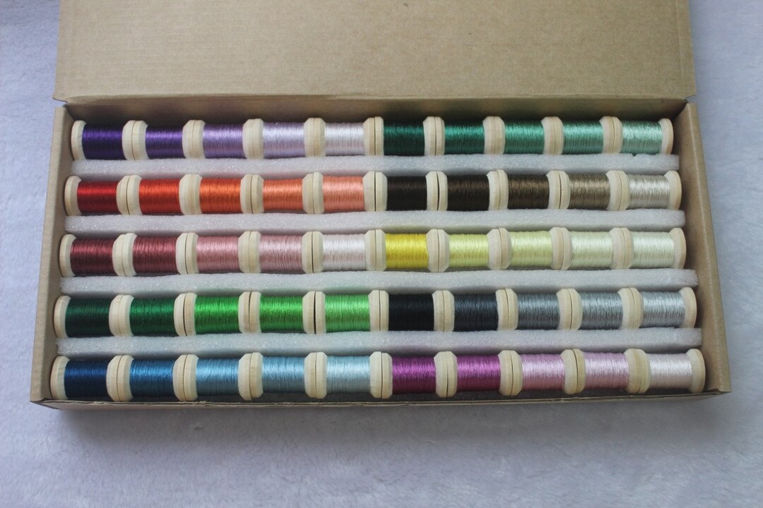 50 Spools Colors Most Commonly Used Hand-dyed Pure Natural Mulberry ...