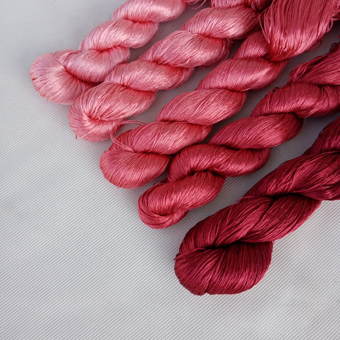 Red Silk Thread Packs/5 Skeins Chinese Suzhou Embroidery Real Mulberry ...