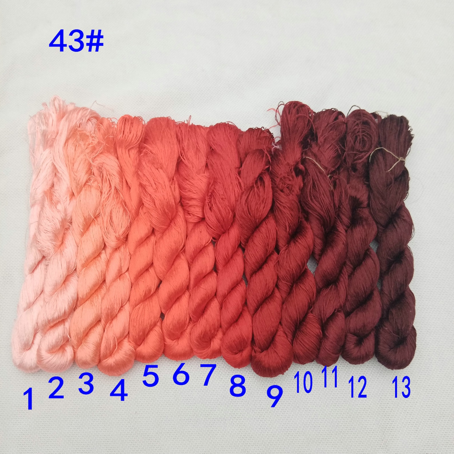 Hilo de seda tonos de color rojo 13 madejas / hilo de seda - Etsy España
