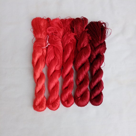 Silk thread Packs 5 skeins/ Chinese embroidery silk | Etsy