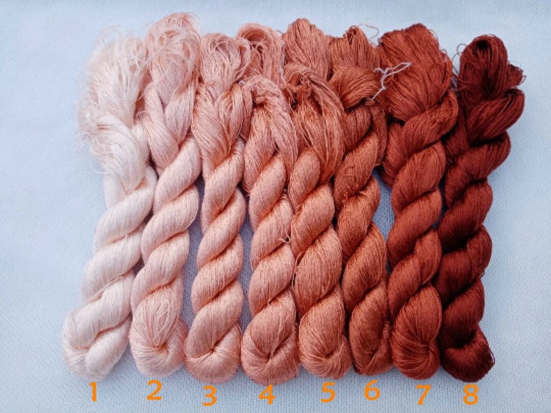 Silk Thread Brown | Embroidery Silk Floss | 8 Skeins Suzhou Embroidery ...