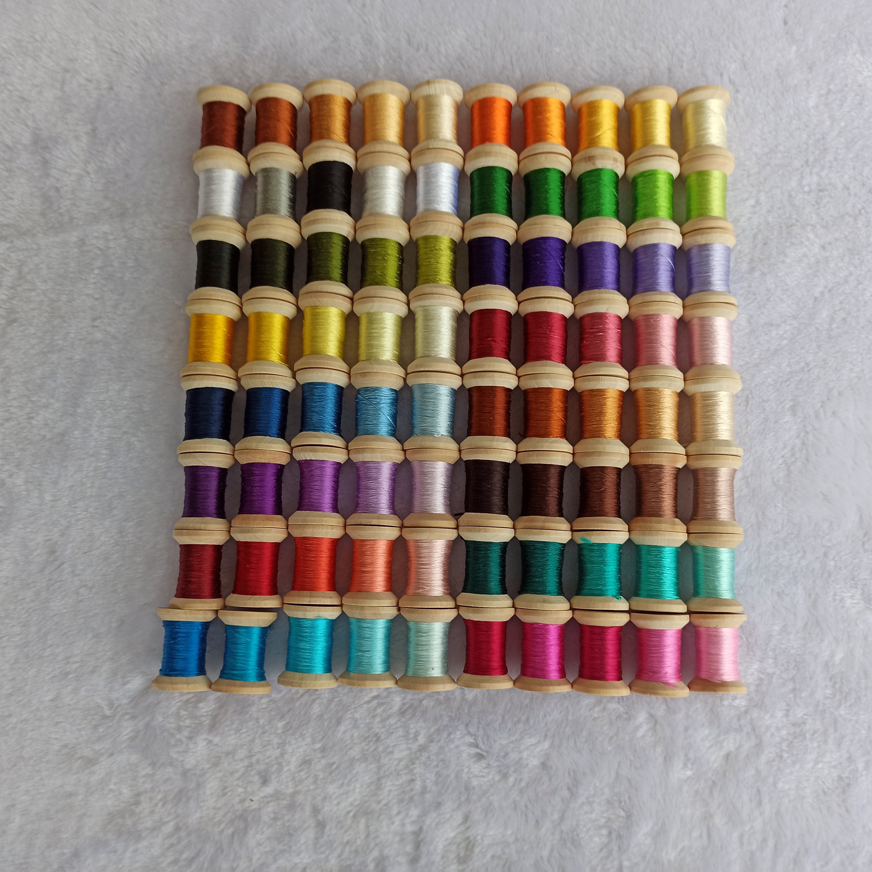 80 Spools Colors Most Commonly Used Hand-dyed Purely Natural Mulberry ...