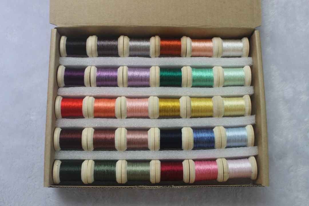 30 Spools Colors Most Commonly Used Hand-dyed Pure Natural Mulberry ...